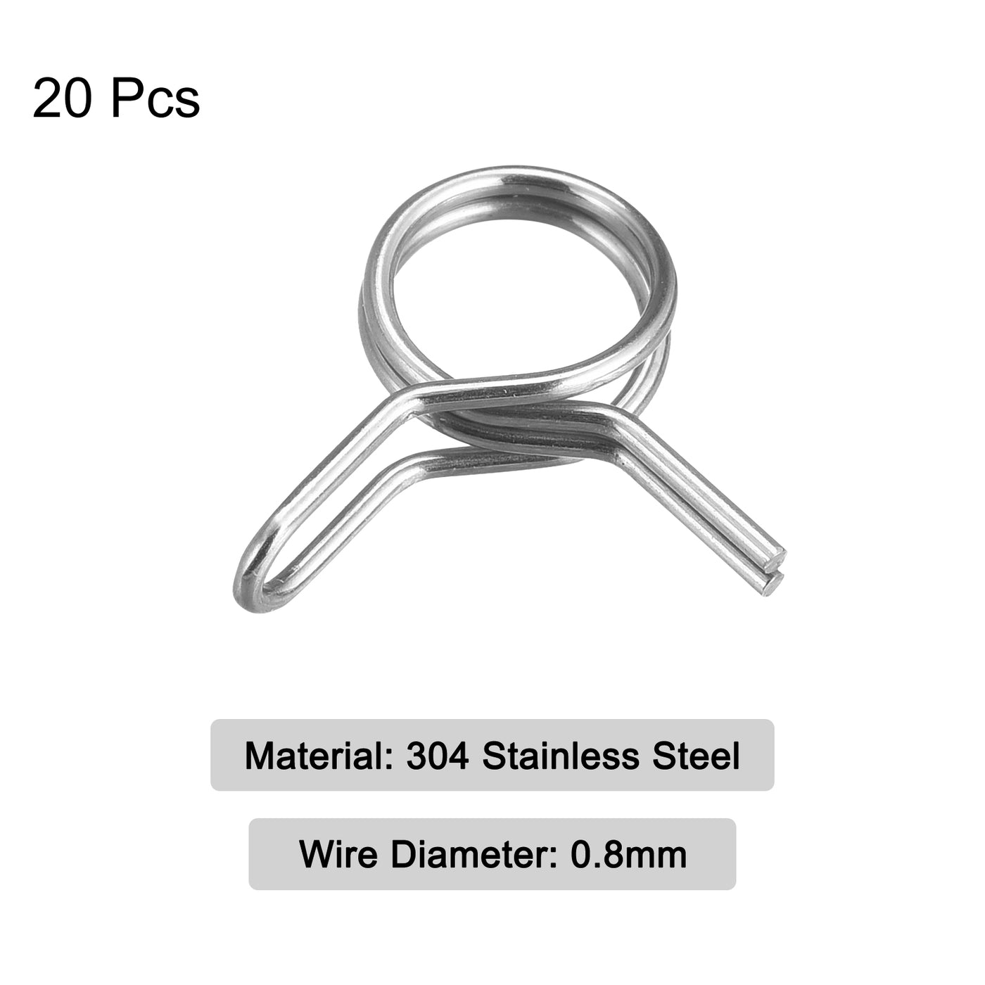 Double Wire Spring Hose Clamp 304 Stainless Steel Hose Fuel Line ...