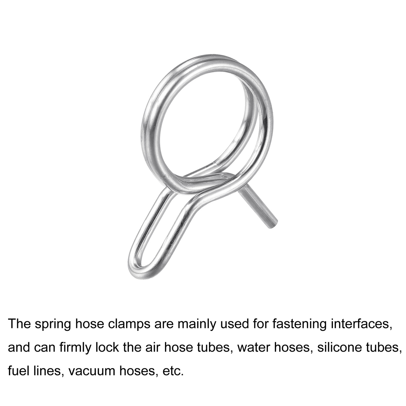 Double Wire Spring Hose Clamp, 304 Stainless Steel Inner Dia Fit OD ...