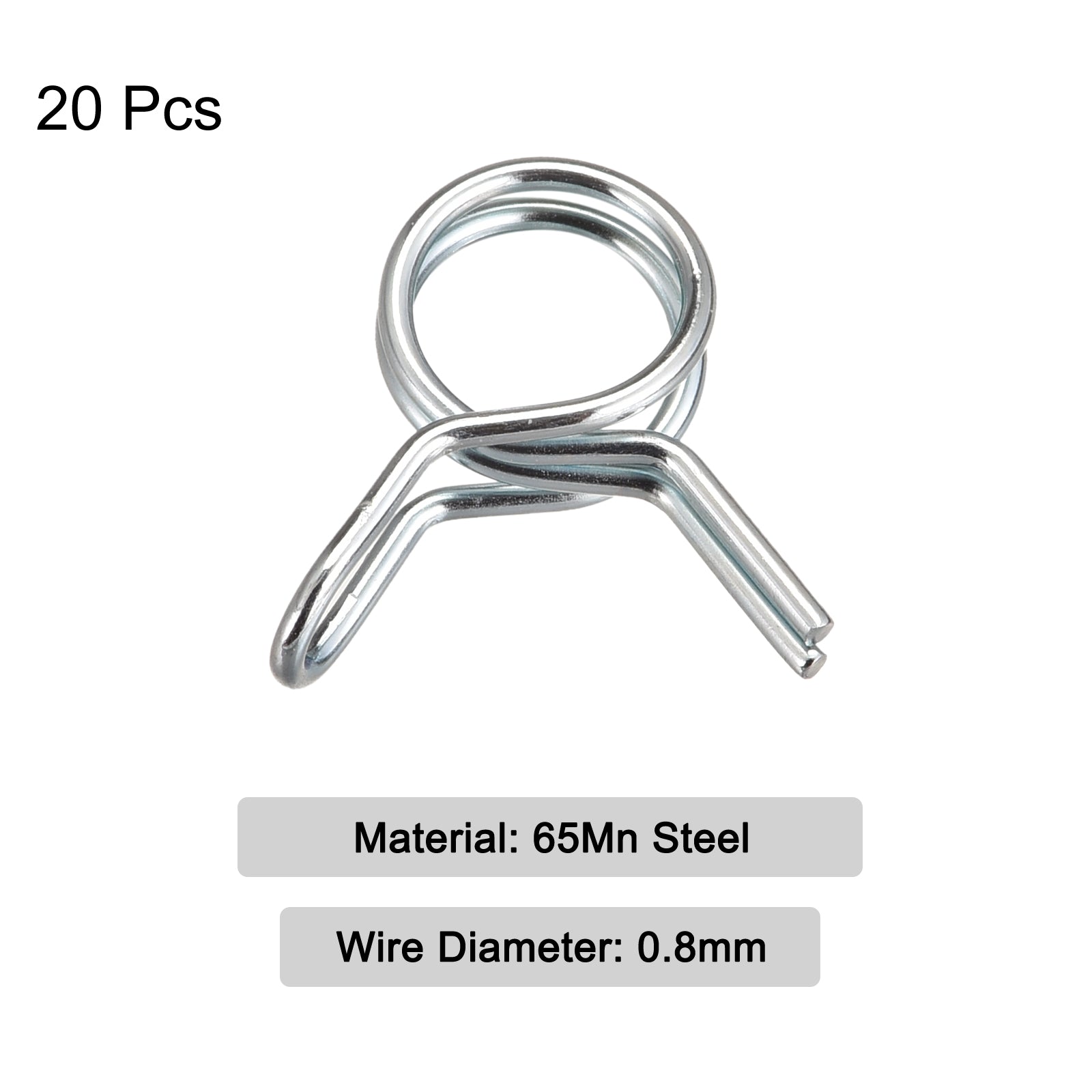 Double Wire Spring Hose Clamps, 65Mn Steel Hose Fuel Line Silicone Tube ...
