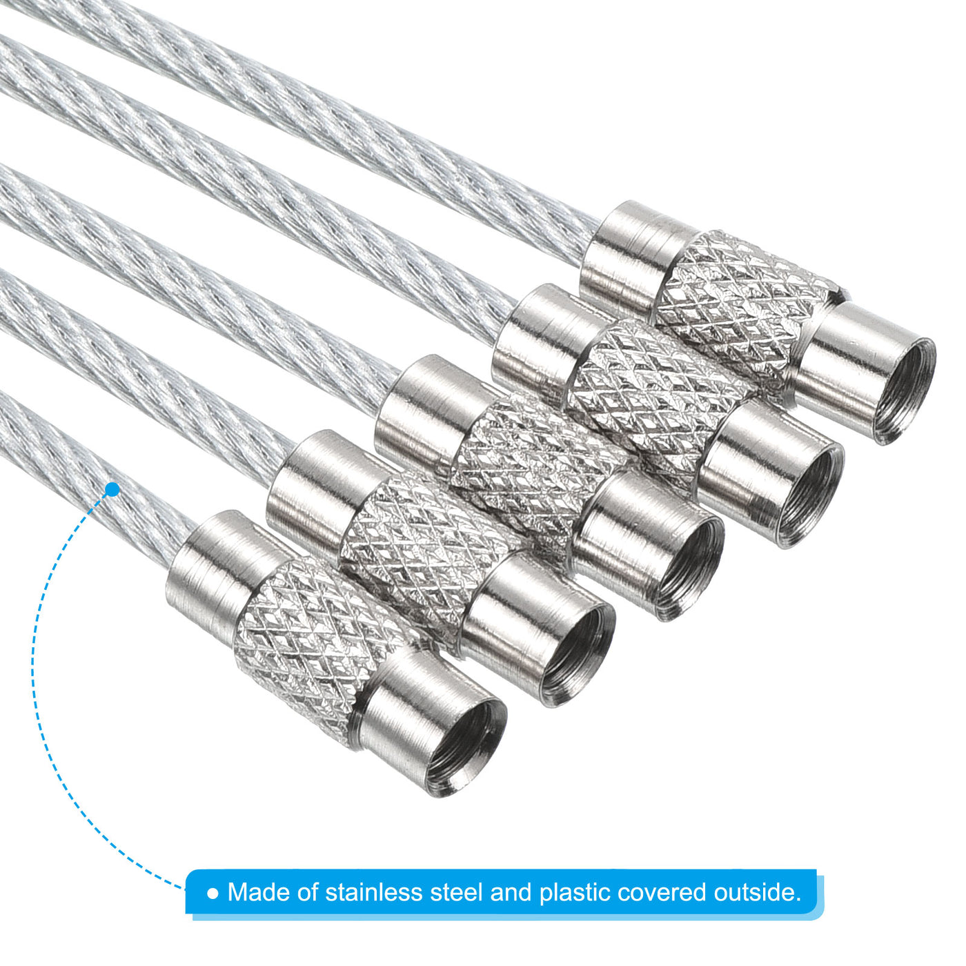 Wire Keychain Cable, Stainless Steel Key Ring Loop | Harfington