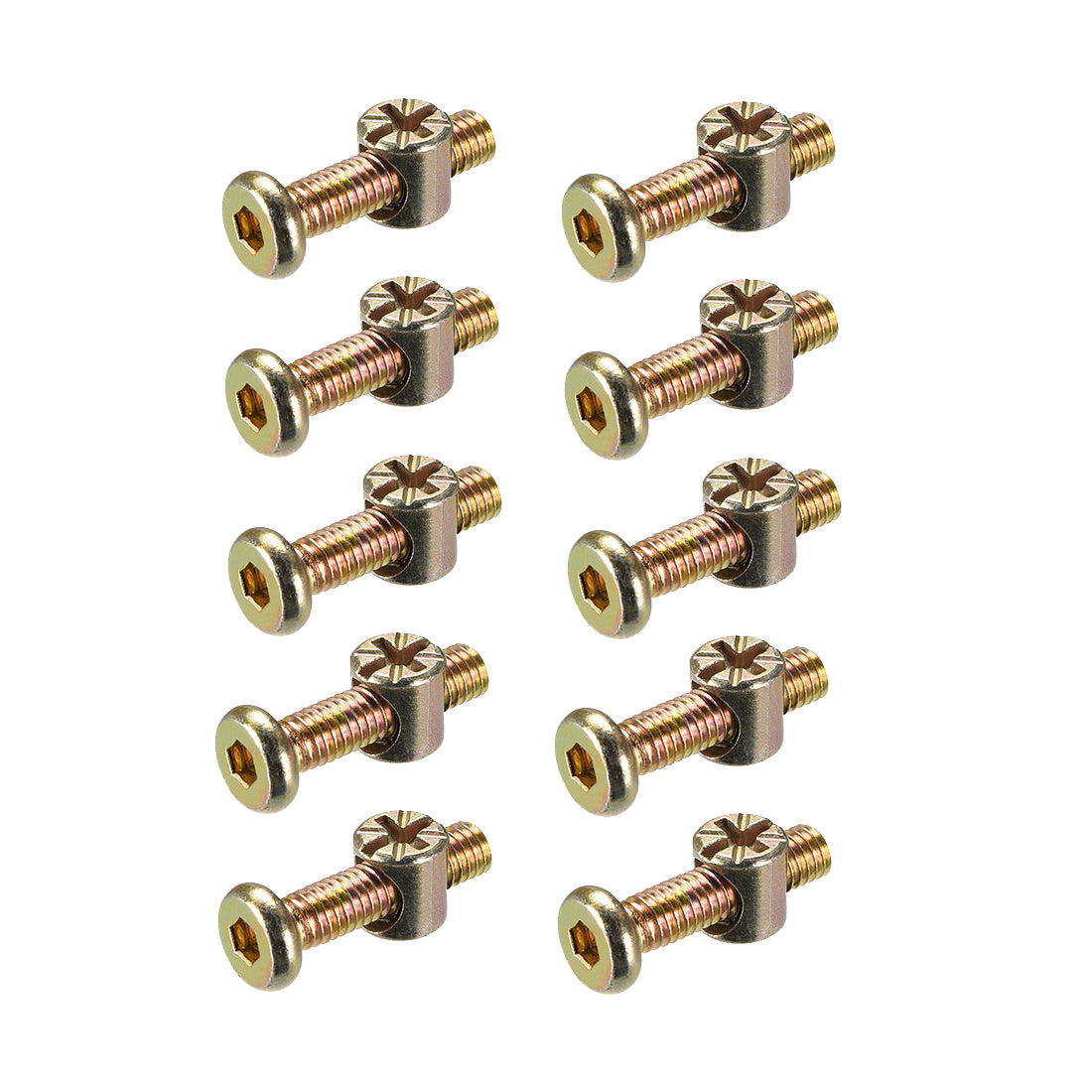 Uxcell 20pcs Furniture Bolts Nut Set Hex Socket Screw with Barrel Nuts ...