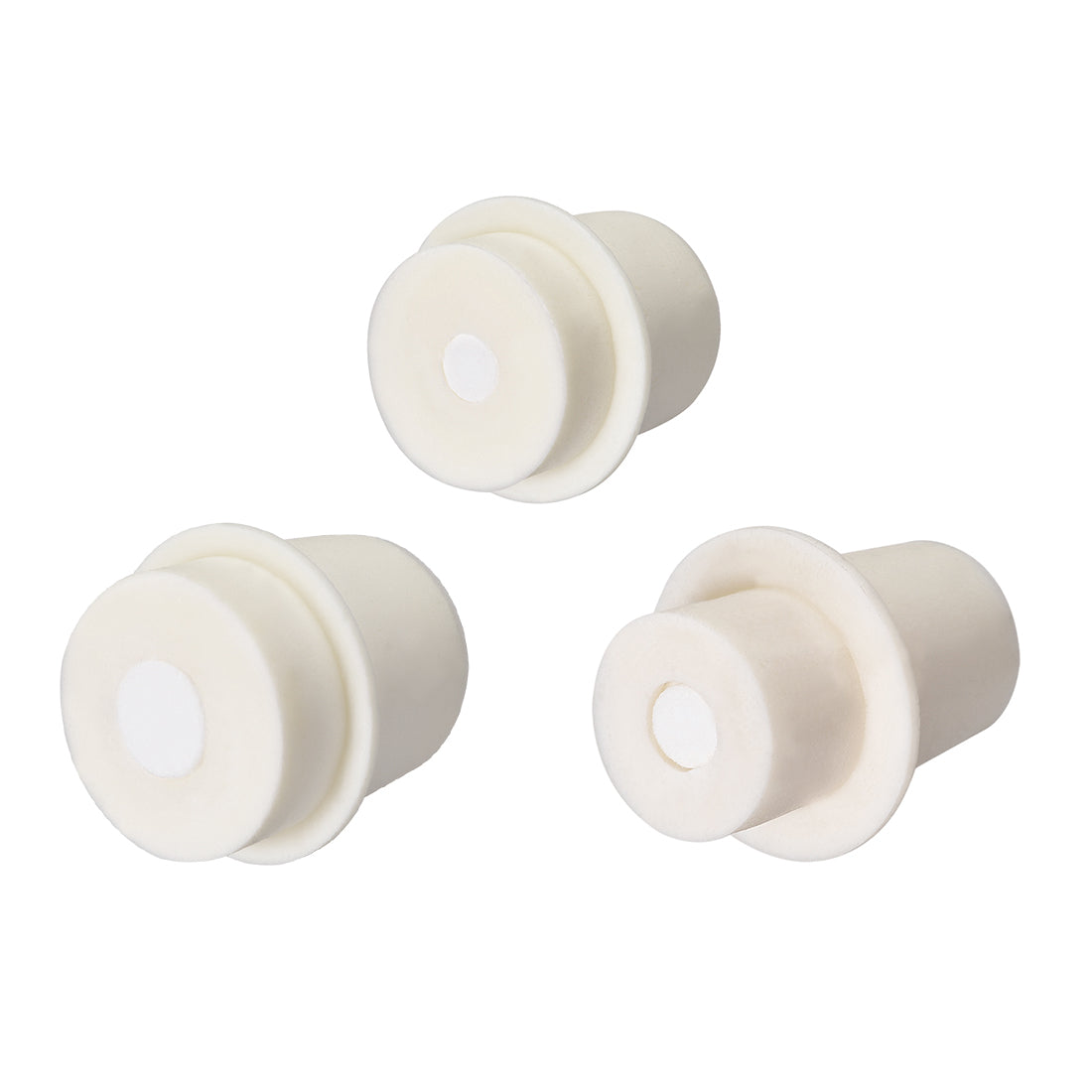 Uxcell 37-41mm Beige Drilled Silicone Stopper Plugs for Flask Test Tube ...