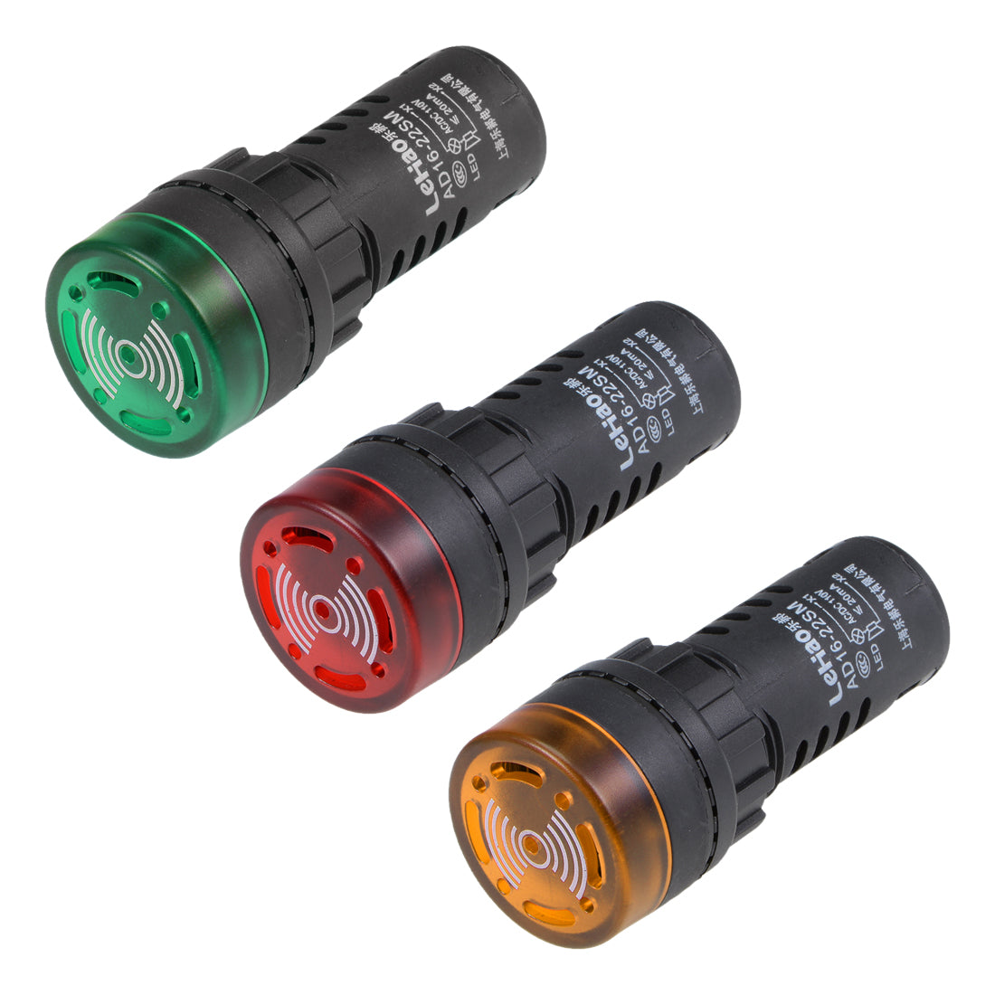 Uxcell AC/DC Indicator Light Pilot Lamp with Buzzer Flashing Alarm ...