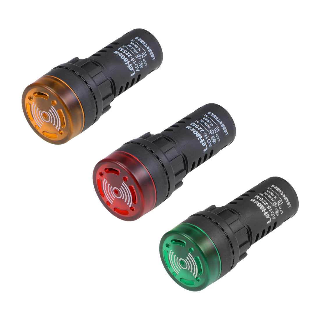 Uxcell AC/DC Indicator Light with Buzzer Flashing Alert Panel LED ...