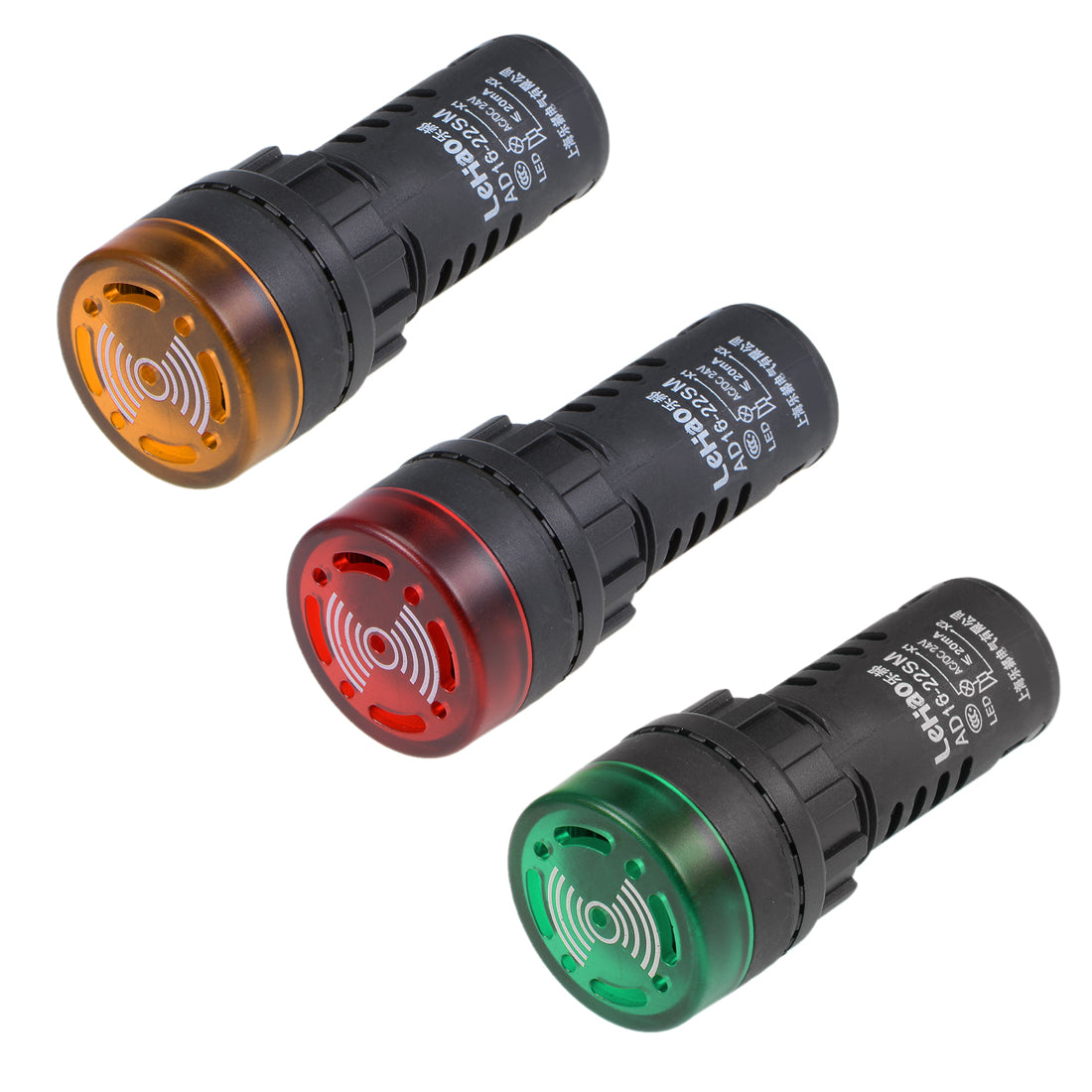 Uxcell AC/DC Indicator Lights with Buzzer Flashing Alert Panel Lighting ...