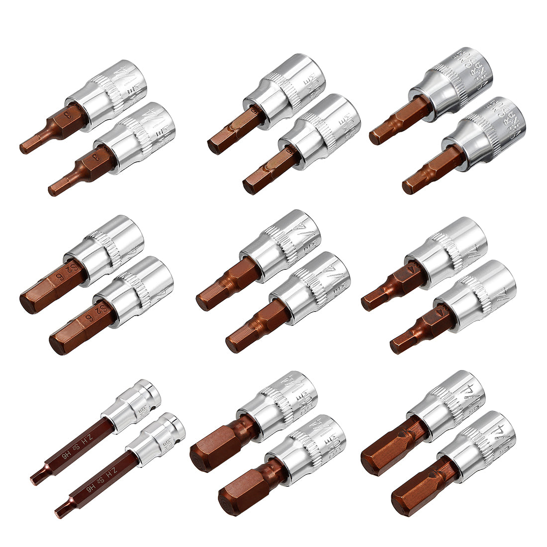 Uxcell Hex Bit Socket, S2 Steel Bits, CR-V Sockets For Hand Use Only ...