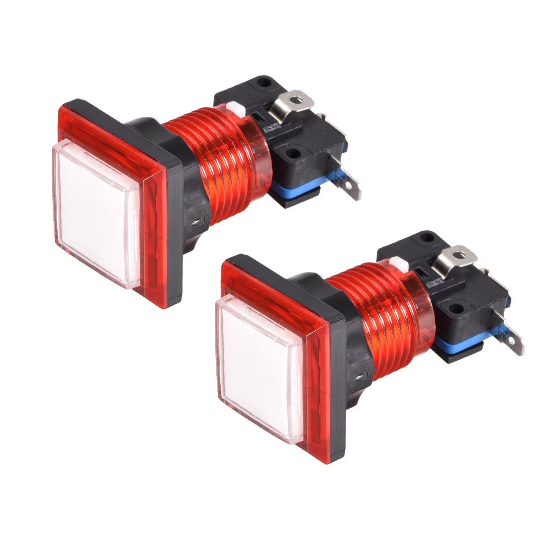 Uxcell Game Push Button 34x34 Square 12V LED Illuminated Push Button ...