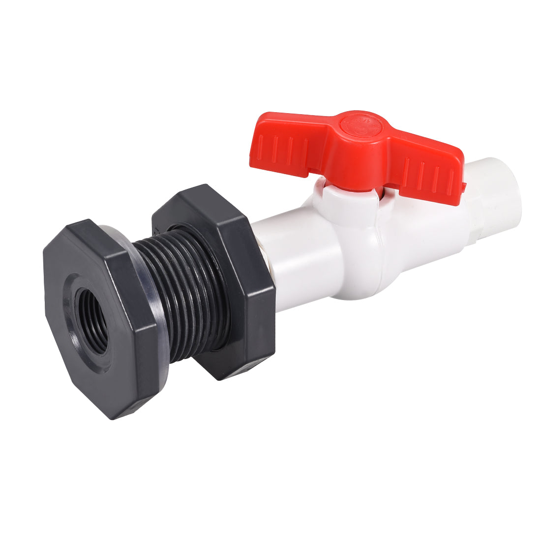 Uxcell PVC Ball Valve Connector Spigot Kit G1 Lengthen, with Bulkhead ...