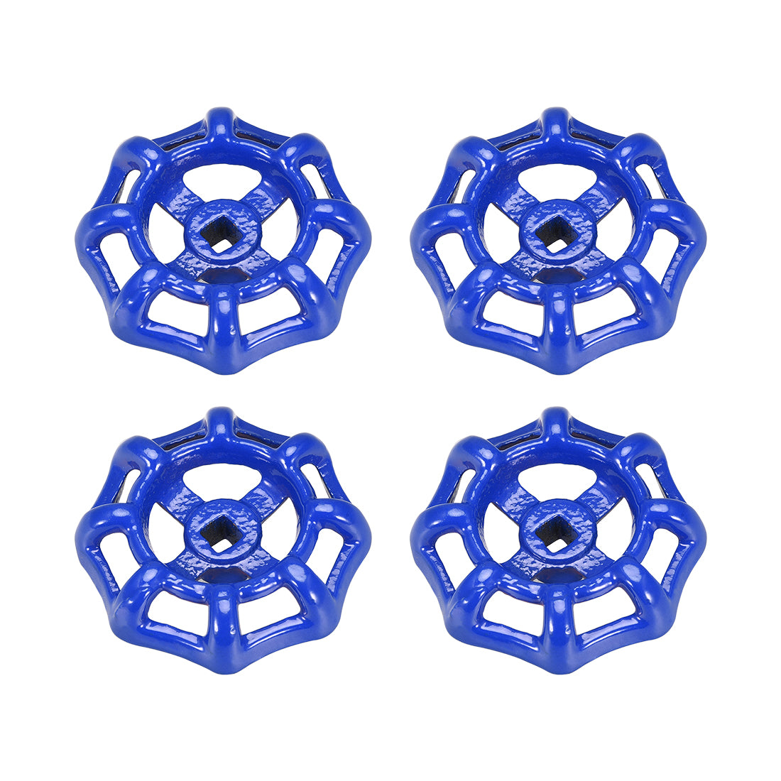 Uxcell Round Wheel Handle Square Broach 7x7mm Wheel OD 64mm Paint Cast ...
